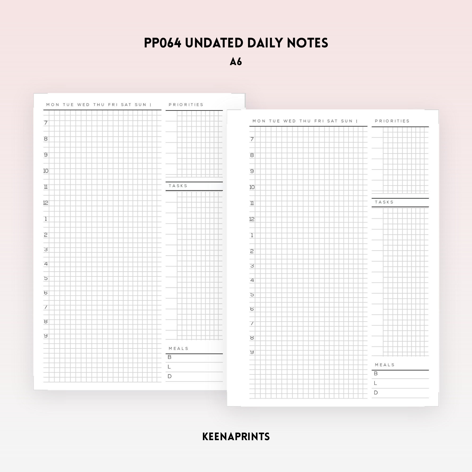 PP064 | DAILY PLANNER PRINTABLE INSERT – KeenaPrints