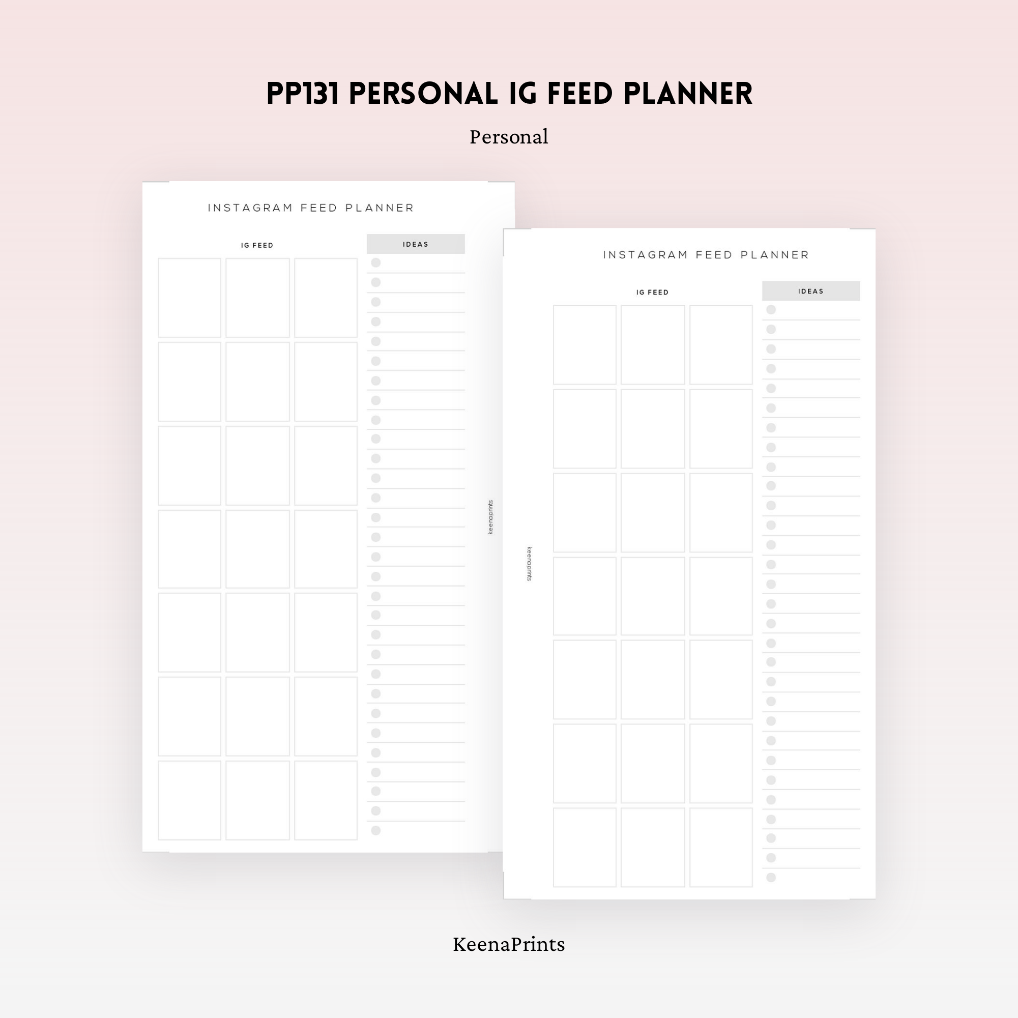 PP131 | IG SOCIAL MEDIA PLANNER PLANNER PRINTABLE INSERT – KeenaPrints
