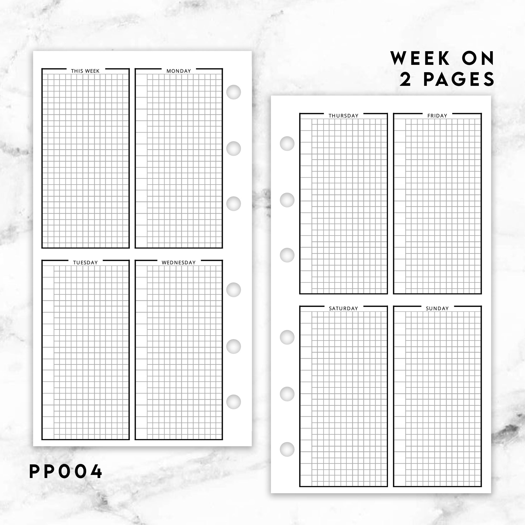 PP004 | WEEK ON 2 PAGES PLANNER PRINTABLE INSERT – KeenaPrints