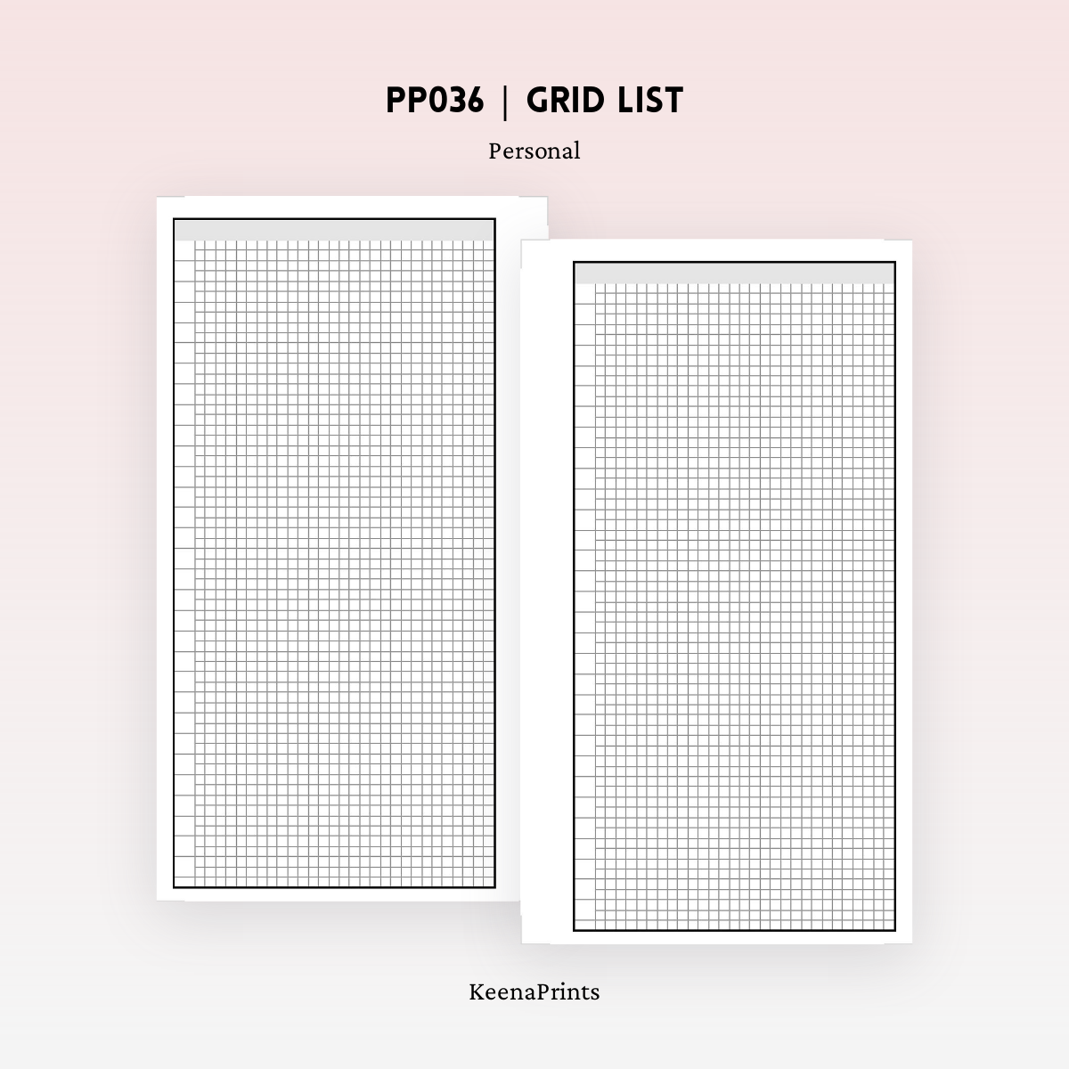PP036 | GRID LIST PLANNER PRINTABLE INSERT – KeenaPrints