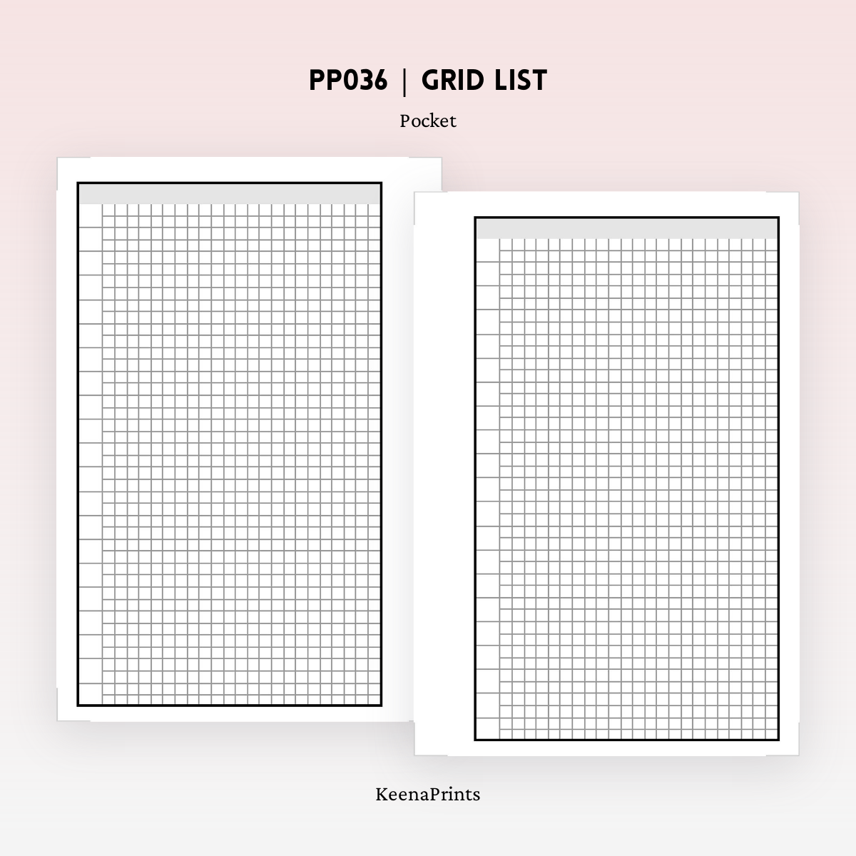 PP036 | GRID LIST PLANNER PRINTABLE INSERT – KeenaPrints