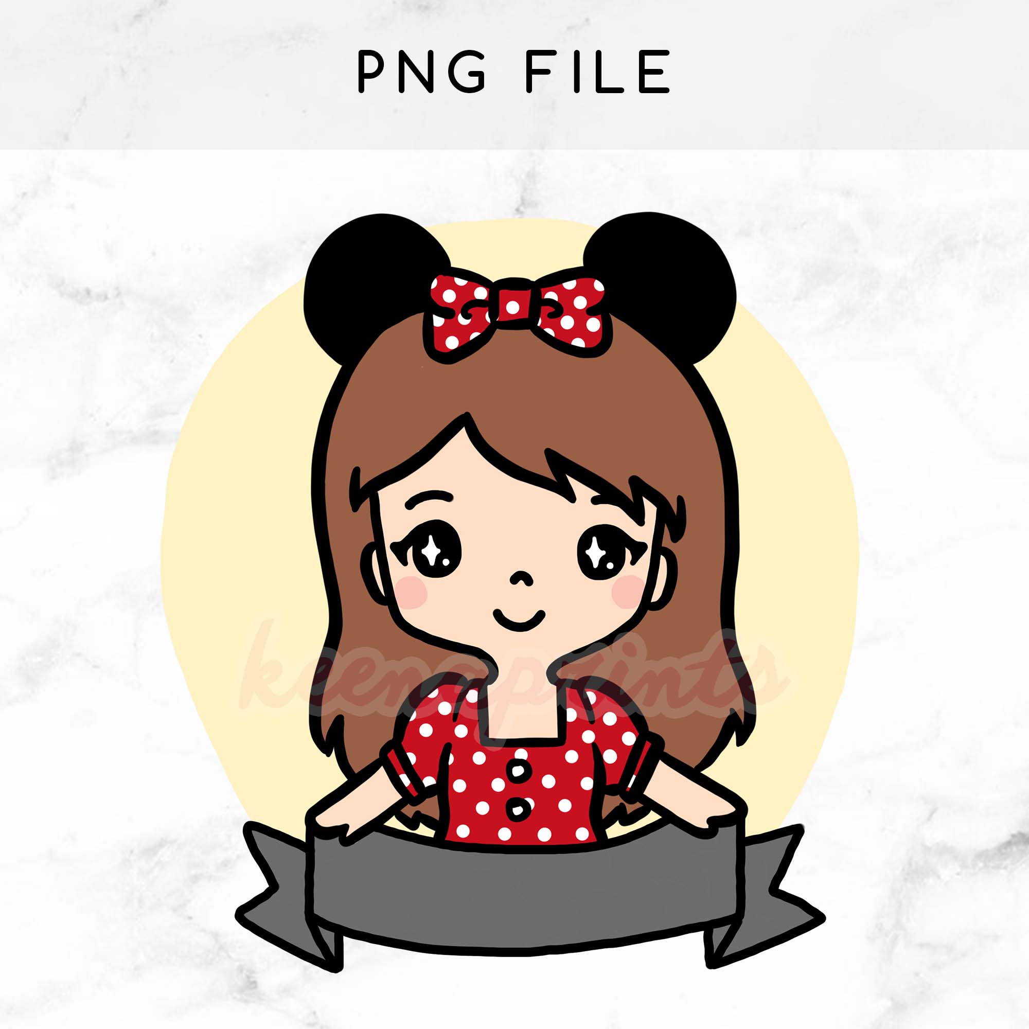 PRE-MADE CHIBI MINNIE KEENACHI PRINTABLE CLIP ART – KeenaPrints