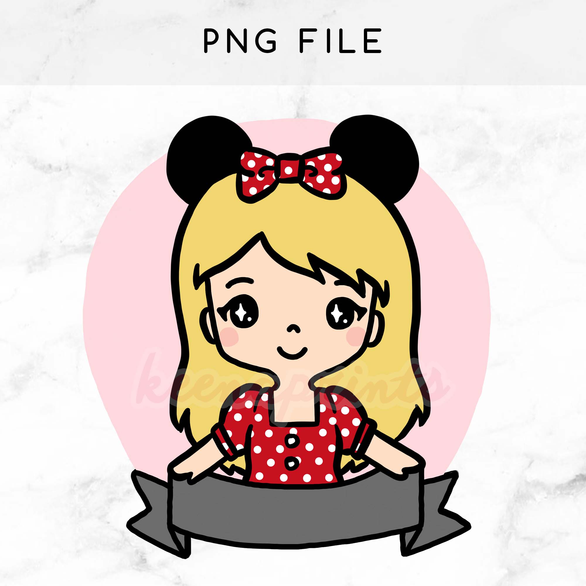 PRE-MADE CHIBI MINNIE KEENARI PRINTABLE CLIP ART – KeenaPrints