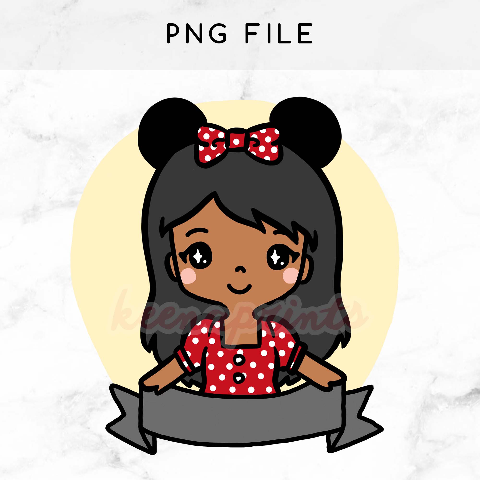 PRE-MADE CHIBI MINNIE KEENAMI PRINTABLE CLIP ART – KeenaPrints